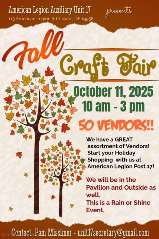 Fall Craft Fair at the American Legion Post 17 in Lewes | Lewes Chamber ...