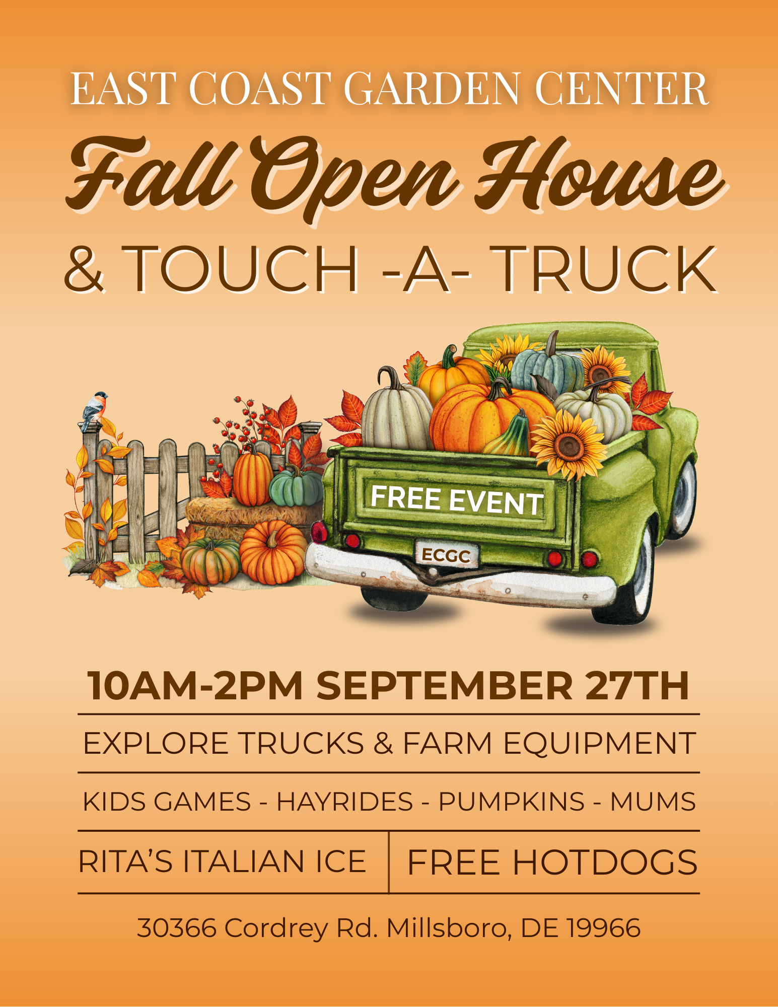 East Coast Garden Center Fall Open House & Touch -A-Truck | Lewes ...