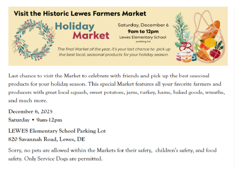 Historic Lewes Farmers Market Holiday Market | Lewes Chamber of Commerce